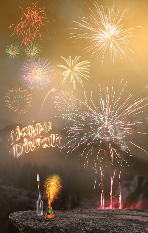 Happy Diwali Fireworks Editing Background HD For Picsart Free | KREditings
